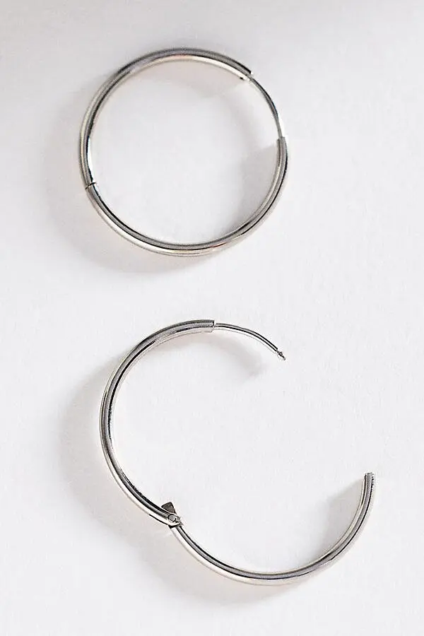 Anthropologie Water-resistant Hoop Earrings - Silver