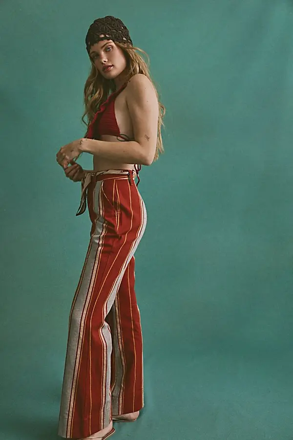 MATTHEW WILLIAMSON X FREE PEOPLE Mirador Striped Bootcut