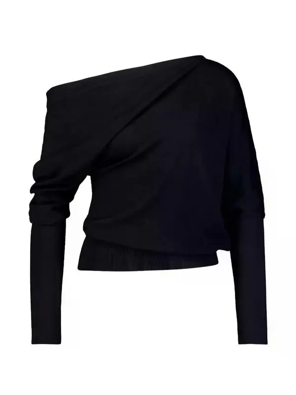 TOM FORD Off-the-shoulder Draped Sweater - Black