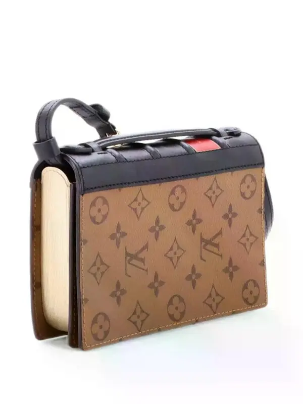 LOUIS VUITTON Book Chain Wallet Reverse Monogram Canvas Satchel