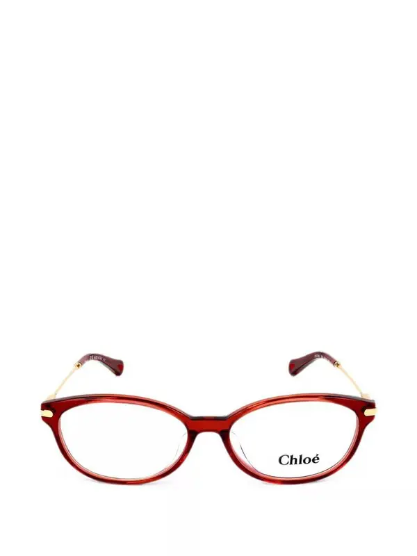 Chloé Oval Frame Eyeglasses - Red