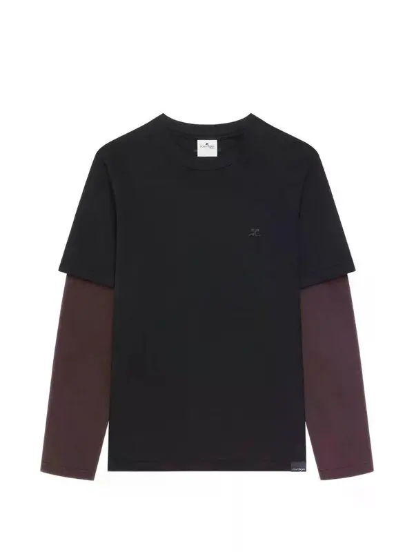 COURREGES Double-sleeve T-shirt - Black