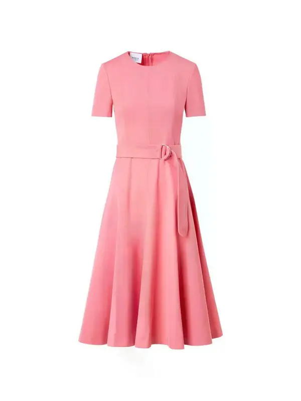 Akris Belted Short-sleeve Midi Dress - Pink