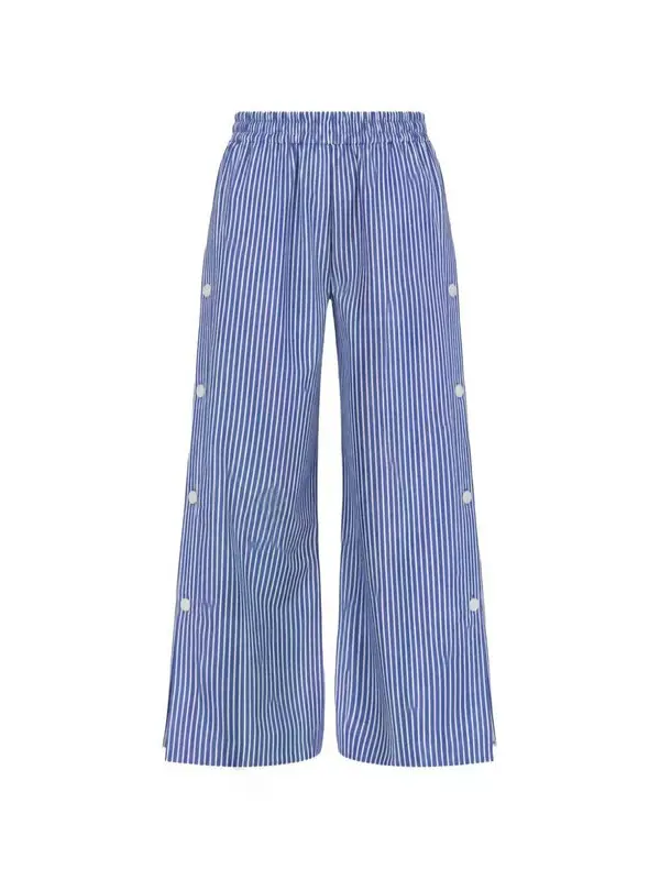 ARLO MOTT Baxter Side-button Striped Trousers - Blue