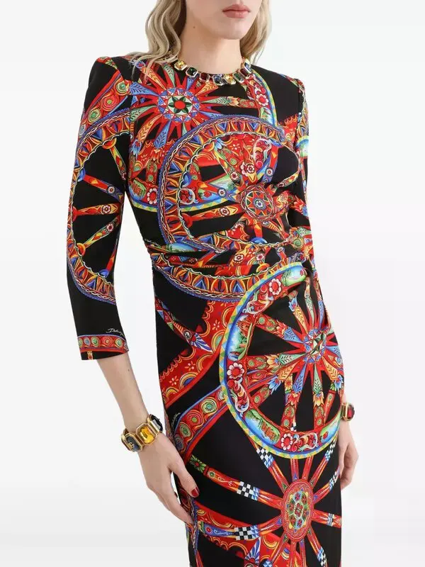 Dolce & Gabbana Carretto Print Charmeuse Dress