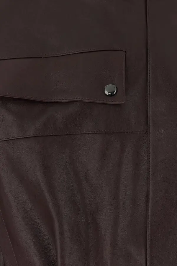 Magda Butrym Burgundy Leather Oversize Jacket