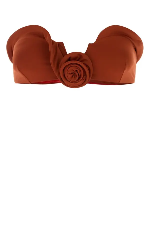 Magda Butrym Brick Stretch Nylon Bikini Top