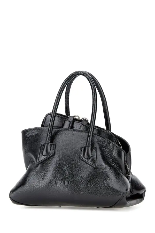 Attico Charcoal Leather Mini La Passeggiata Handbag