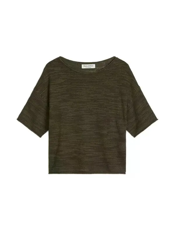 Marc O'polo Fine-knit Short-sleeved Sweater - Green