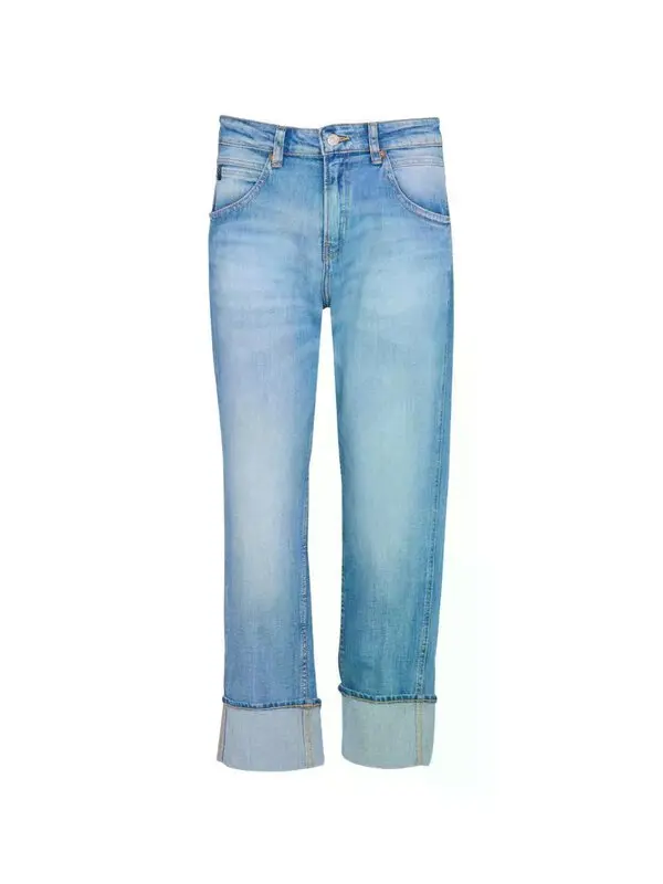 LES TEMPS DES CERISES Faded Turn-up Jeans - Blue