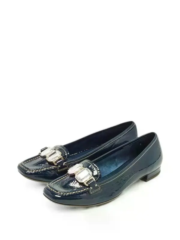 Prada Crystal-embellished Bow Loafers