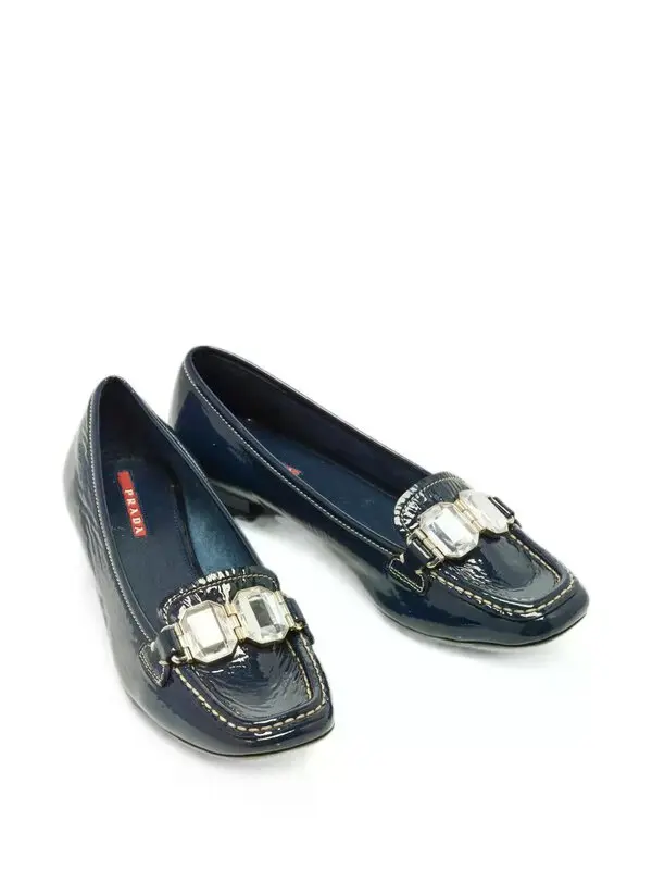 Prada Crystal-embellished Bow Loafers