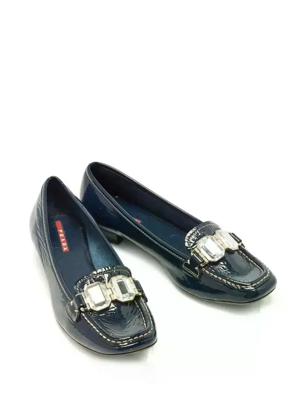 Prada Crystal-embellished Bow Loafers