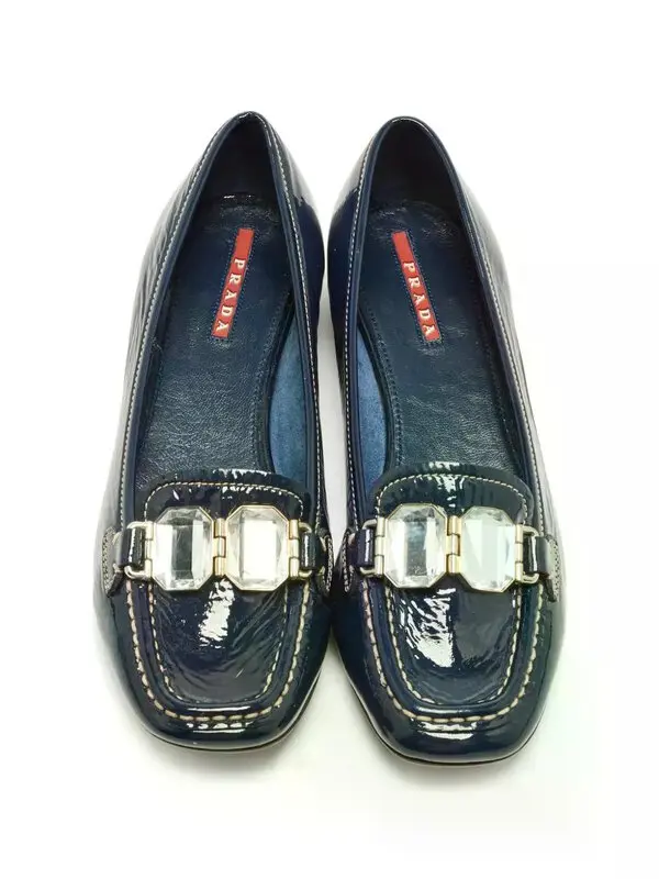 Prada Crystal-embellished Bow Loafers