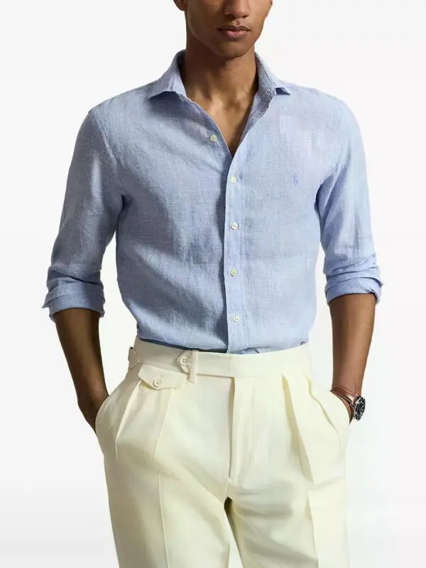 Polo Ralph Lauren Houndstooth-pattern Embroidered Pony Shirt