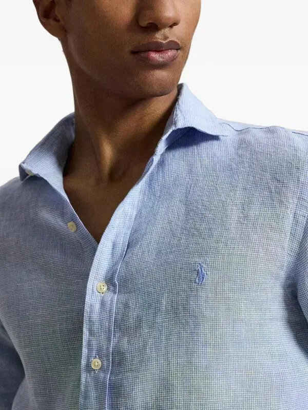 Polo Ralph Lauren Houndstooth-pattern Embroidered Pony Shirt