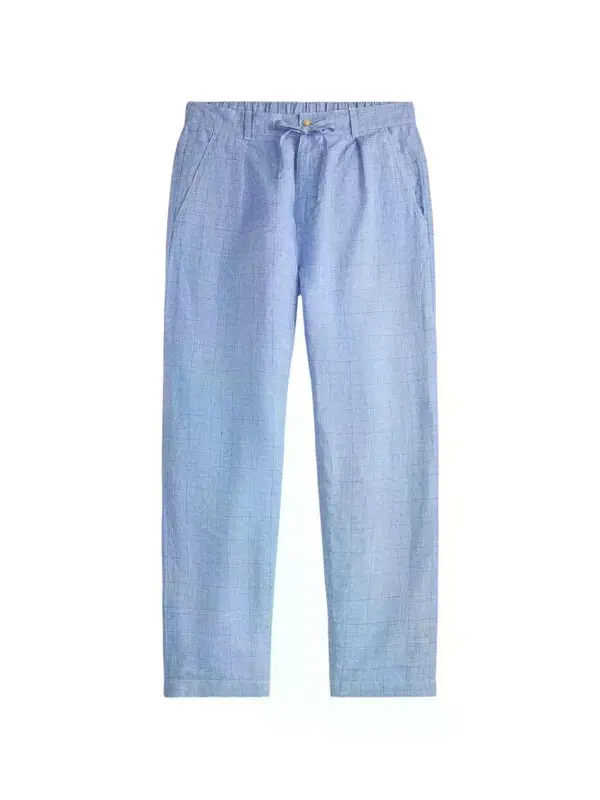 Polo Ralph Lauren Pleated Linen Trousers - Blue