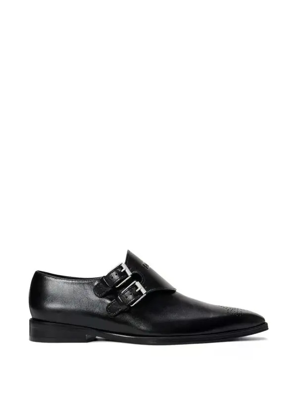 Polo Ralph Lauren Leather Monk Shoes - Black