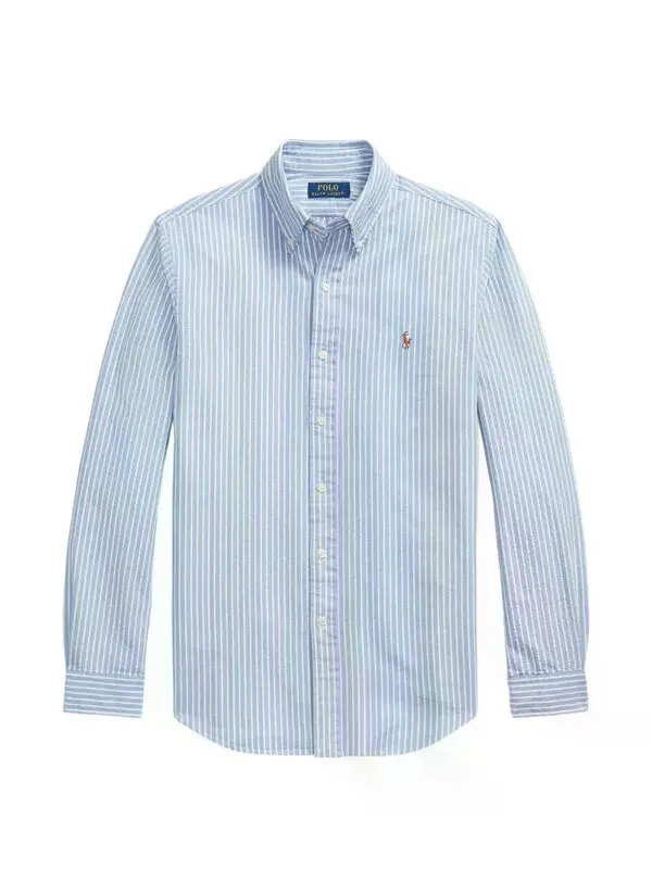 Polo Ralph Lauren Custom Fit Striped Oxford Shirt - Blue