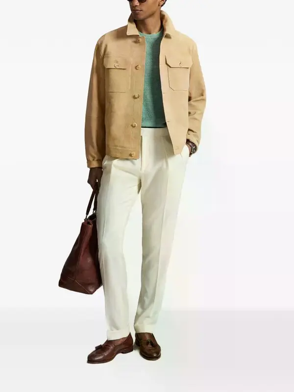 Polo Ralph Lauren Ashdl Lamb-suede Jacket - Neutrals