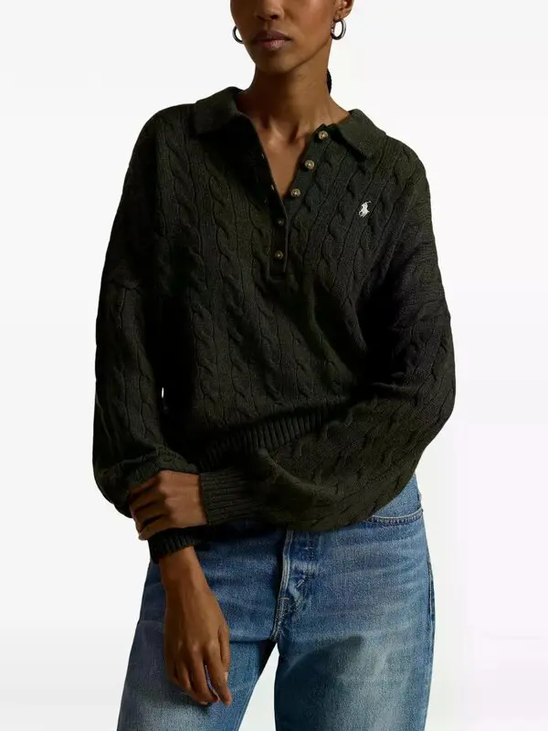 Polo Ralph Lauren Cable Knit Buttoned Top