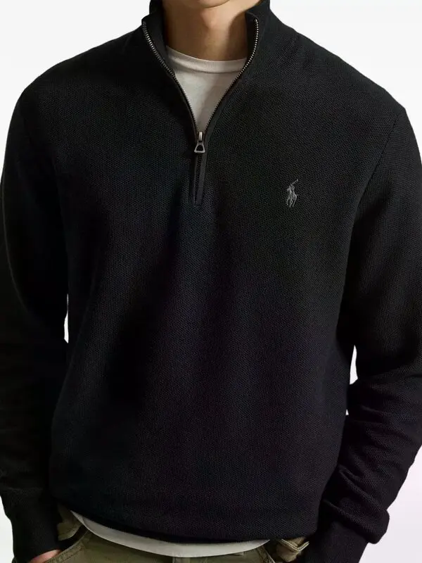 Polo Ralph Lauren Mesh-knit Quarter-zip Sweater