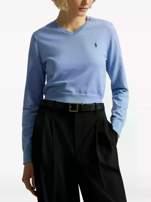 Polo Ralph Lauren Embroidered Logo V-neck Sweater