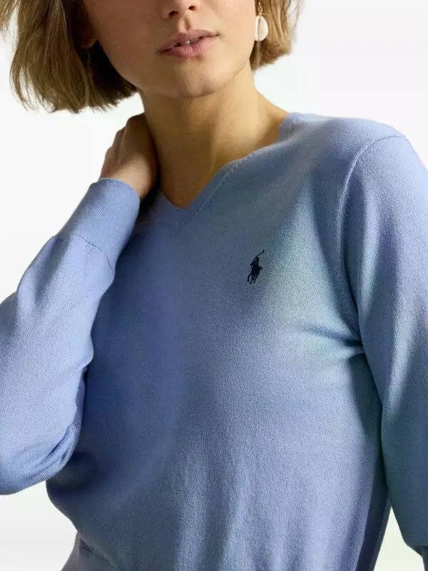 Polo Ralph Lauren Embroidered Logo V-neck Sweater