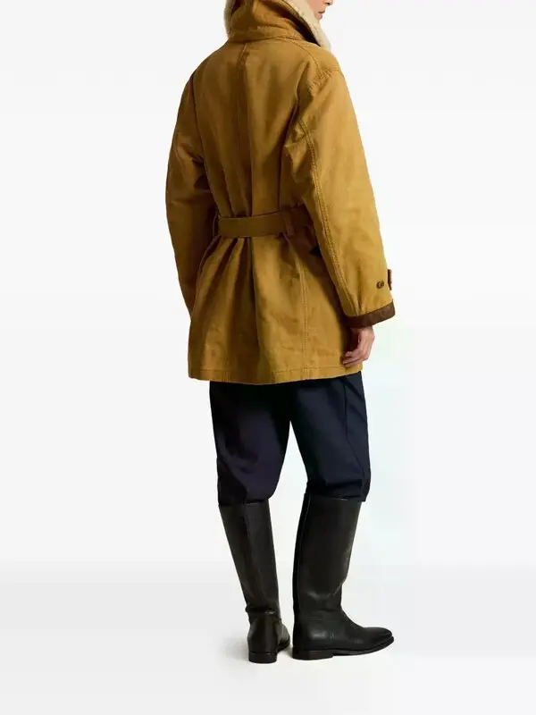 Polo Ralph Lauren Country Ranch Shearling-collar Belted Coat