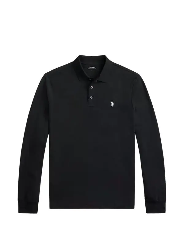Polo Ralph Lauren Embroidered Pony Long-sleeve Polo Shirt - Black