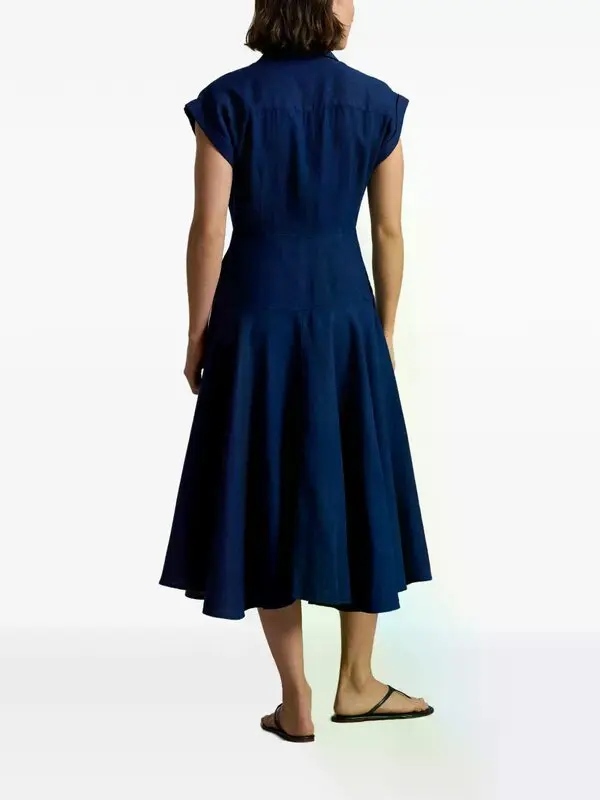 Polo Ralph Lauren Linen A-line Shirt Dress - Blue