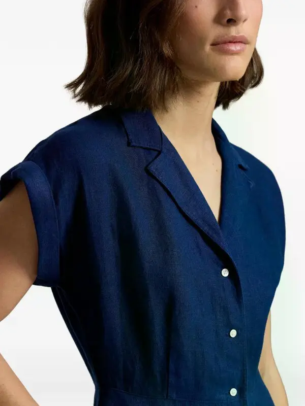Polo Ralph Lauren Linen A-line Shirt Dress - Blue