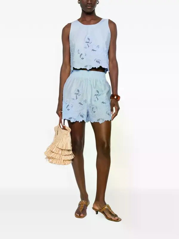 Ermanno Scervino Broderie Anglaise Cropped Top