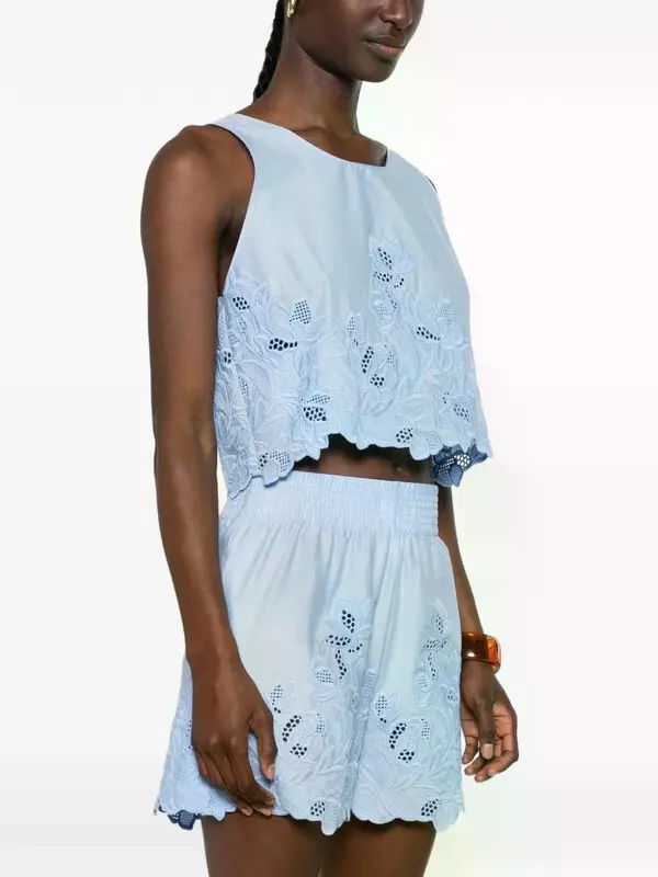 Ermanno Scervino Broderie Anglaise Cropped Top