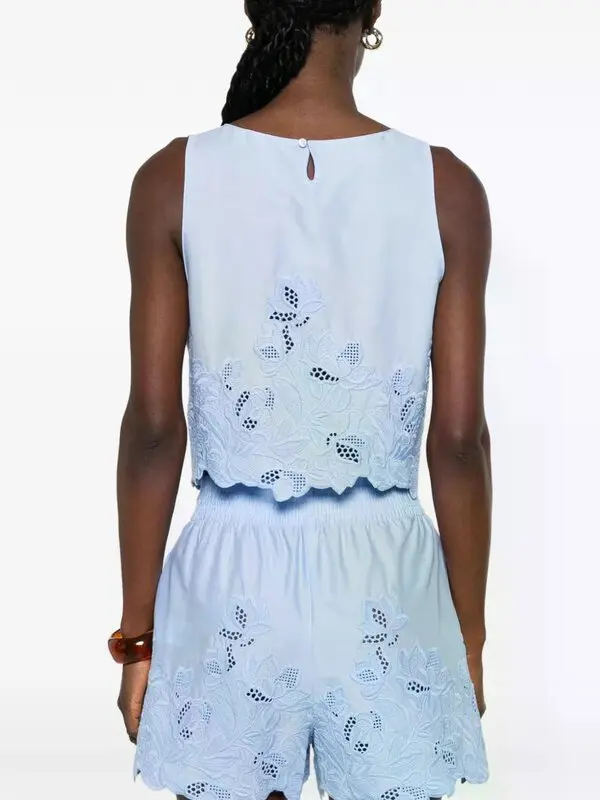 Ermanno Scervino Broderie Anglaise Cropped Top