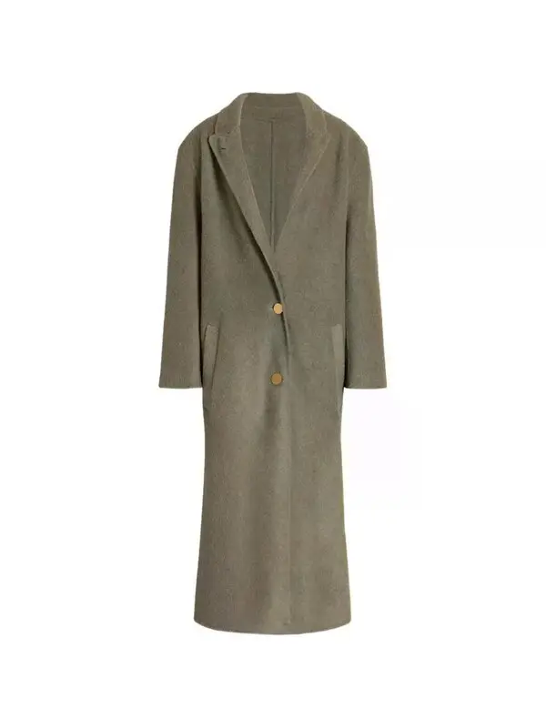 Alberta Ferretti Notched Lapel Button-up Coat - Grey