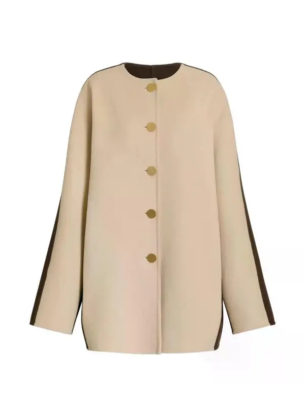 Alberta Ferretti Color-block Wool-cashmere Coat - Neutrals