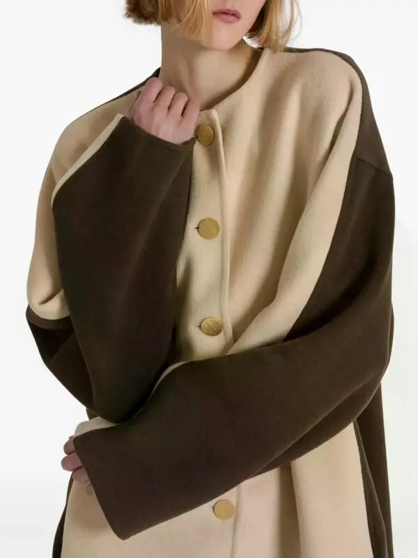 Alberta Ferretti Color-block Wool-cashmere Coat