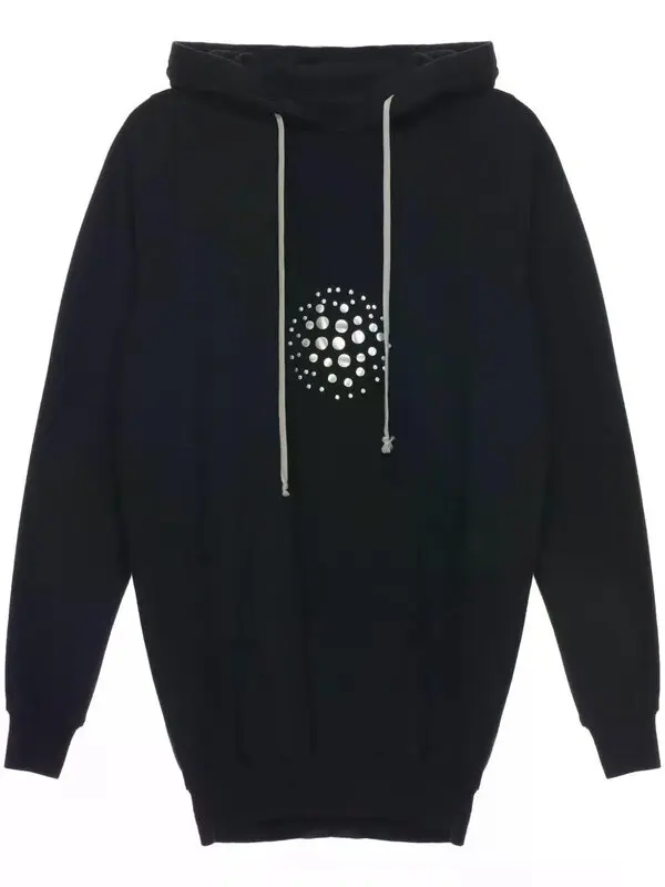 Rick Owens Mirrored Stud Hoodie - Black