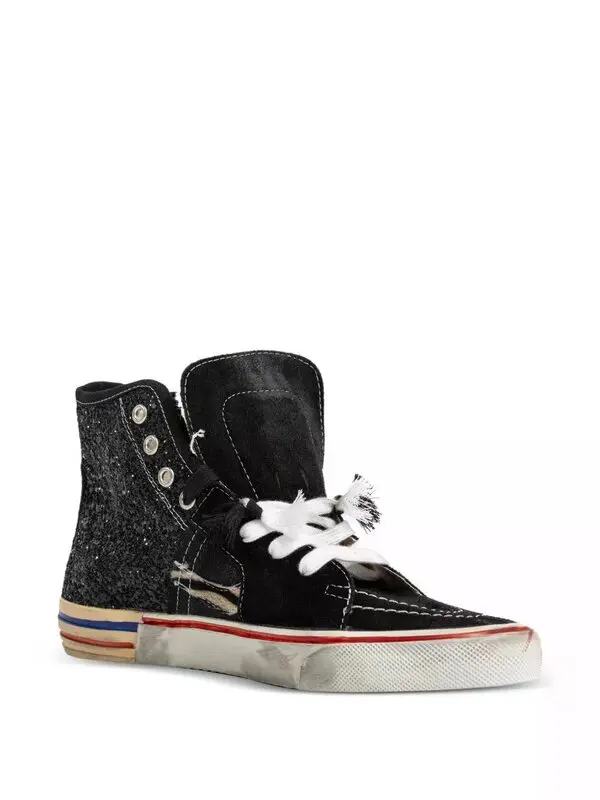 PAUL EASTERLIN Calystar Glitter-embellished High-top Sneakers
