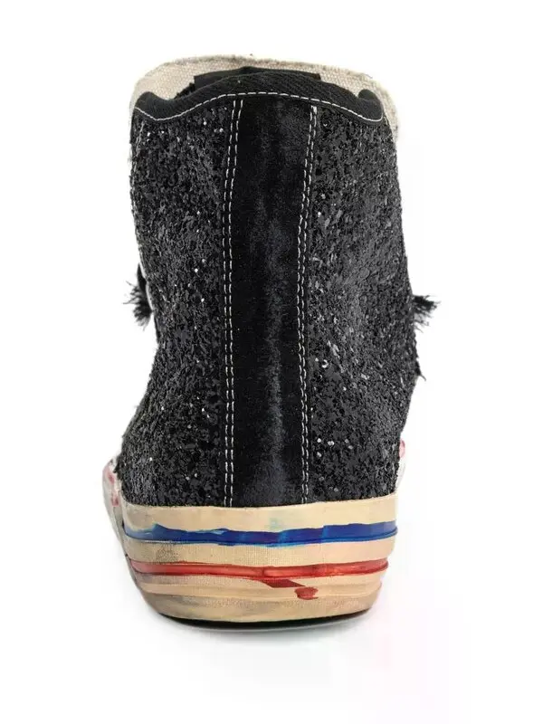 PAUL EASTERLIN Calystar Glitter-embellished High-top Sneakers