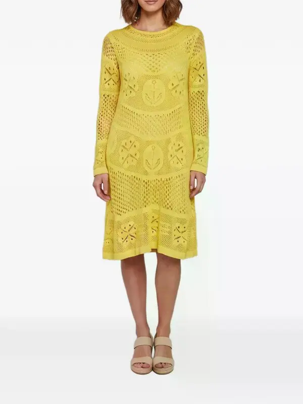 Elisabetta Franchi Crochet Knit Dress - Yellow