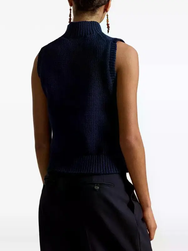 Polo Ralph Lauren Ribbed Knit Turtleneck Sleeveless Top