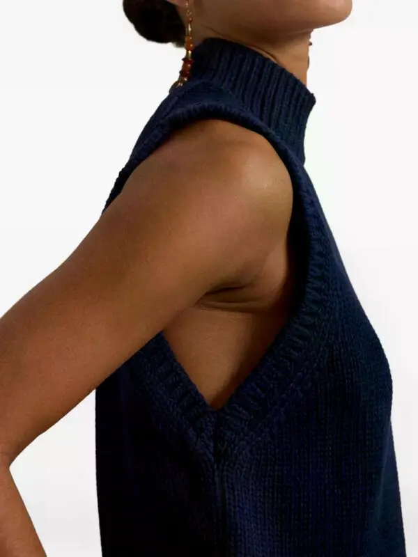 Polo Ralph Lauren Ribbed Knit Turtleneck Sleeveless Top