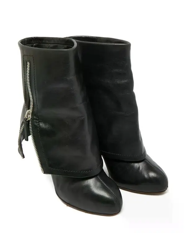 GIUSEPPE ZANOTTI Leather Fold-detail Side-zip Boots
