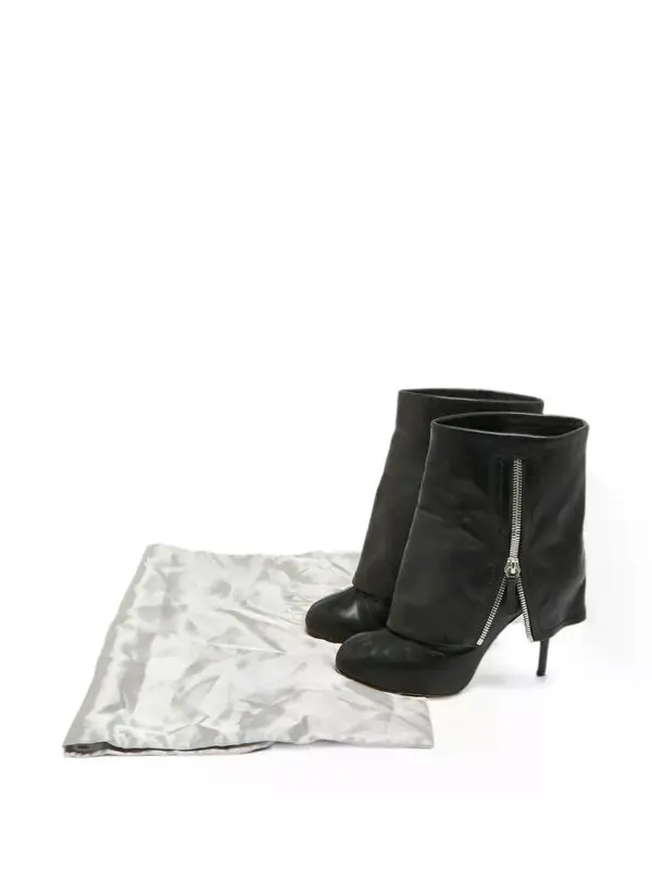 GIUSEPPE ZANOTTI Leather Fold-detail Side-zip Boots