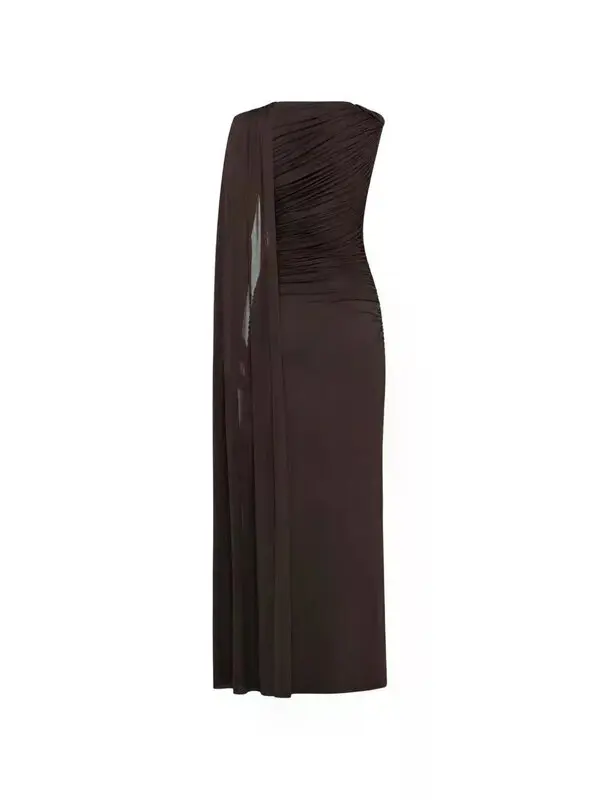 CHATS BY C.DAM Knit Asymmetrical Draped Maxi Dress