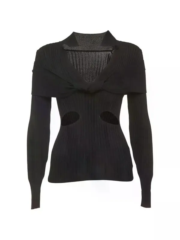 Jacquemus La Maille Asco Twist-detail Top - Black