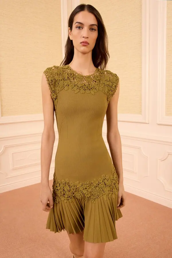 Ulla Johnson Noemie Crochet Mini Dress - Loden