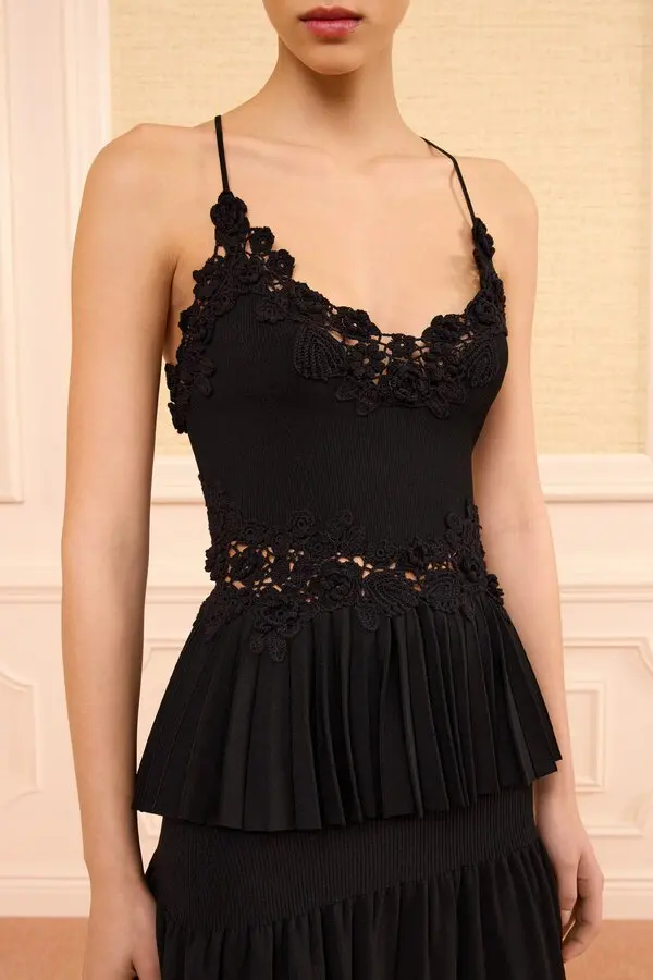Ulla Johnson Estelle Crochet Peplum Top